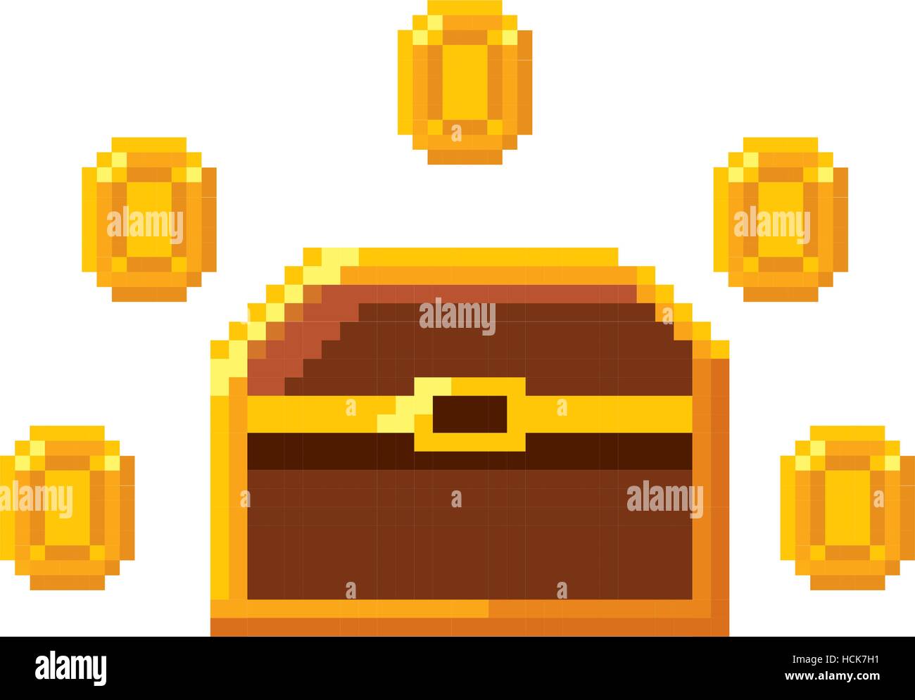 treasure chest pixelated icon vector illustration design Stock Vector ...