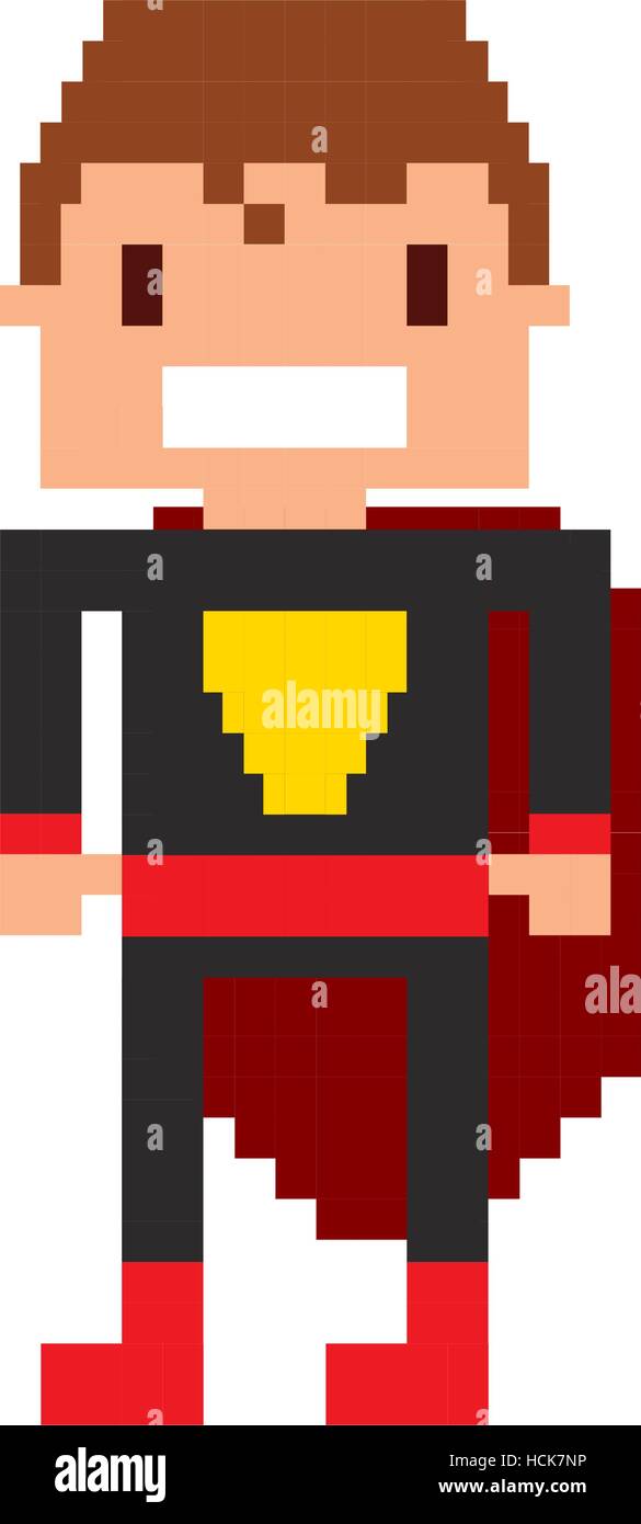 super hero pixelated icon vector illustration design Stock Vector Image ...