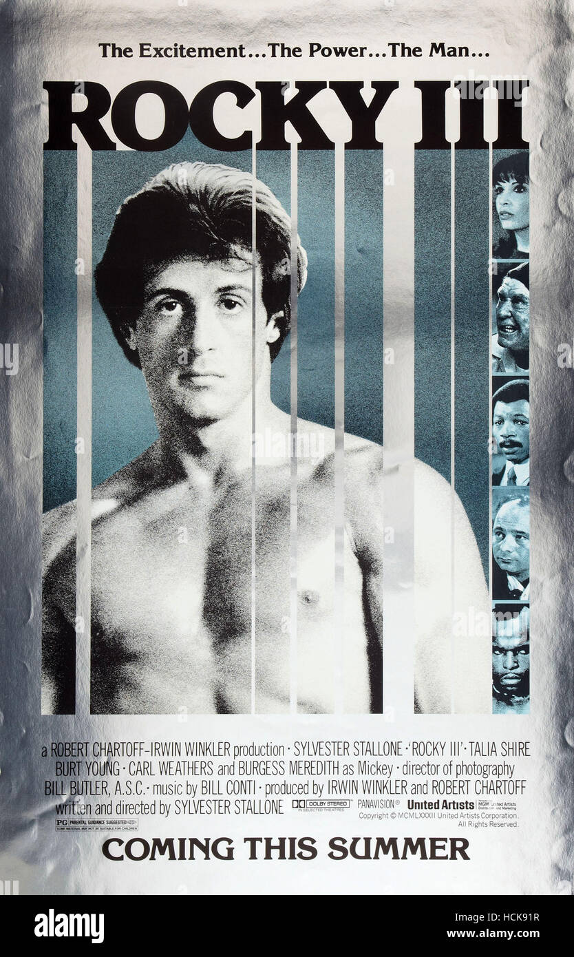 ROCKY III, US advance poster art, center: Sylvester Stallone; right ...