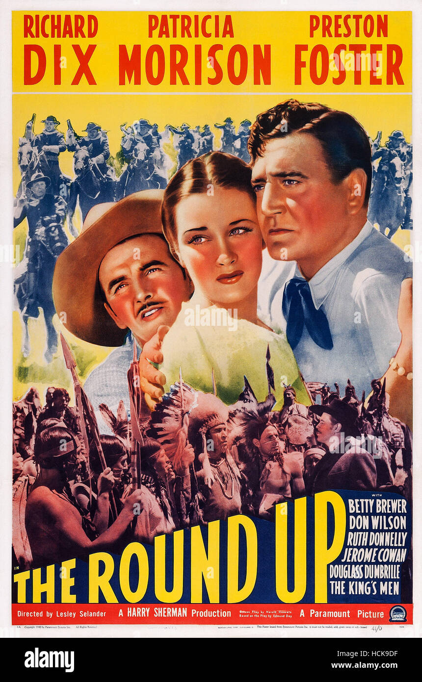THE ROUNDUP, (aka THE ROUND UP), US poster art, from left: Preston ...