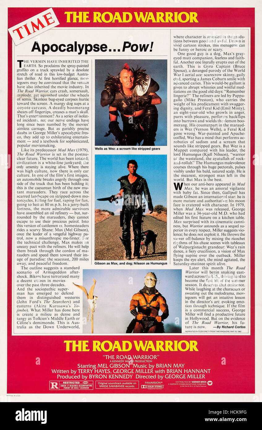 THE ROAD WARRIOR, (aka MAD MAX 2: THE ROAD WARRIOR), from top: Vernon ...