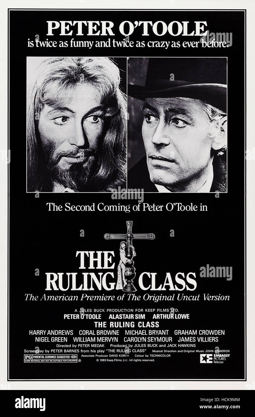 THE RULING CLASS, US 1983 re-release poster art, left and right: Peter ...