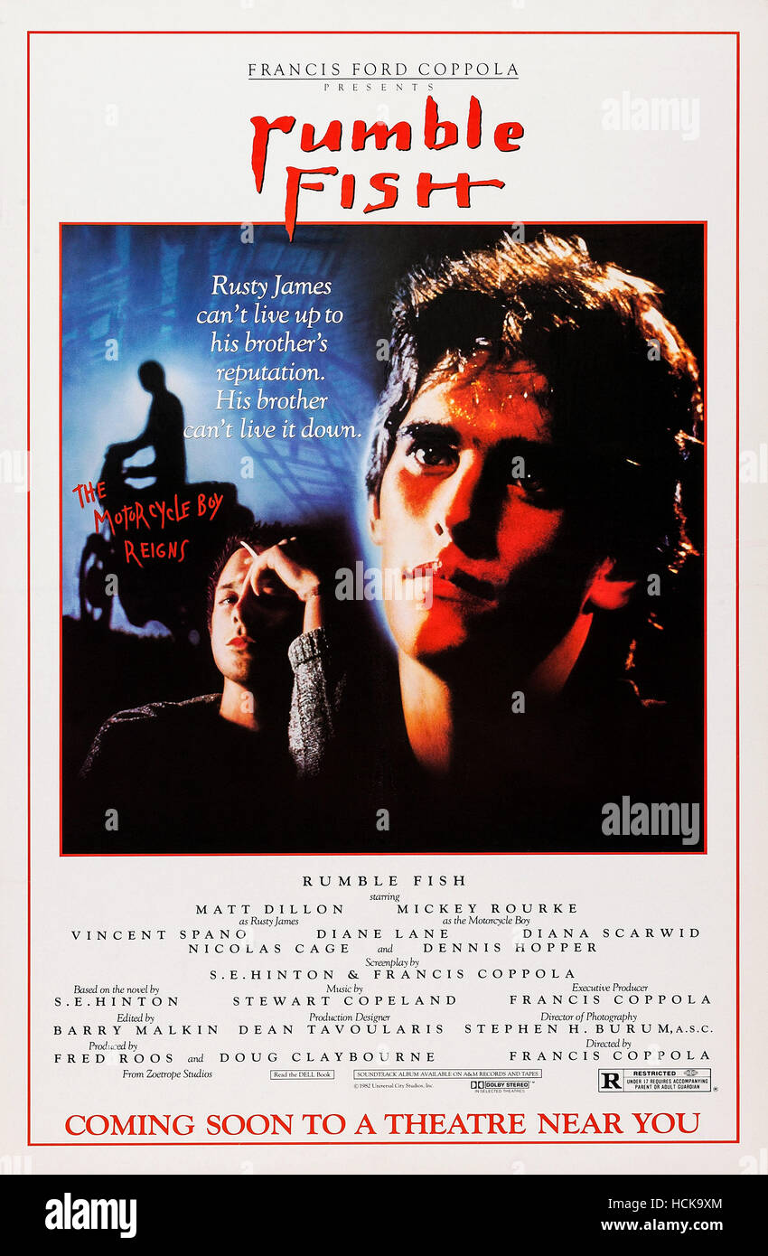 RUMBLE FISH, US advance poster art, from left: Mickey Rourke, Matt ...