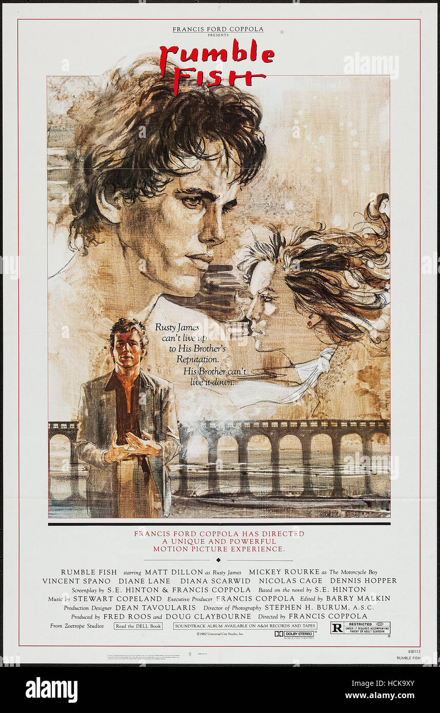 RUMBLE FISH, top l-r: Matt Dillon, Diane Lane, bottom left: Mickey ...