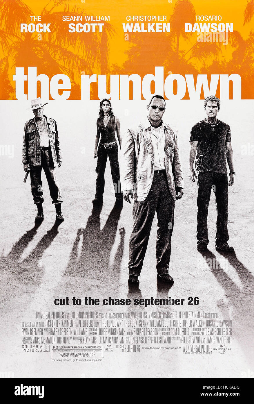 THE RUNDOWN, US advance poster art, from left: Christopher Walken ...