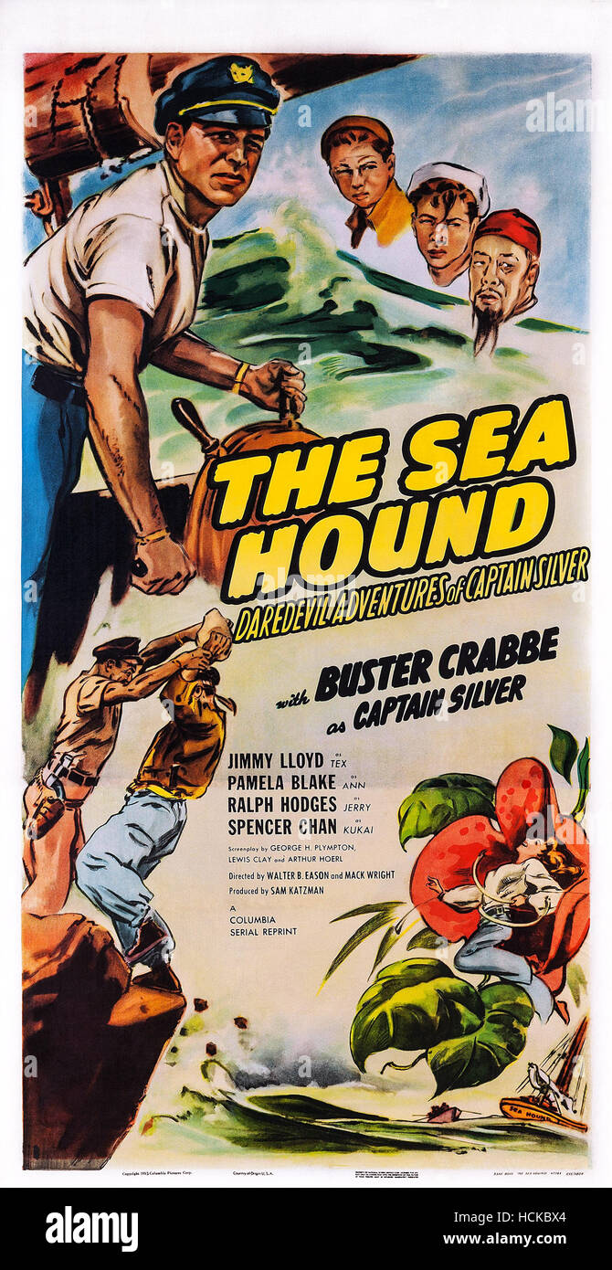 THE SEA HOUND, US poster art, top left: Buster Crabbe, 1947 Stock Photo ...