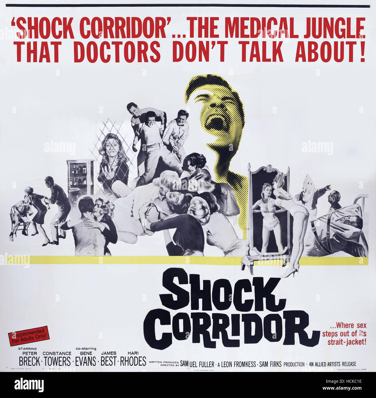 SHOCK CORRIDOR, US poster art, center: Peter Breck, 1963 Stock Photo ...