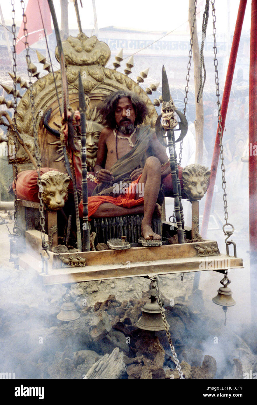 SHORT CUT TO NIRVANA: KUMBH MELA, Avadhoot Baba swings on a throne of ...