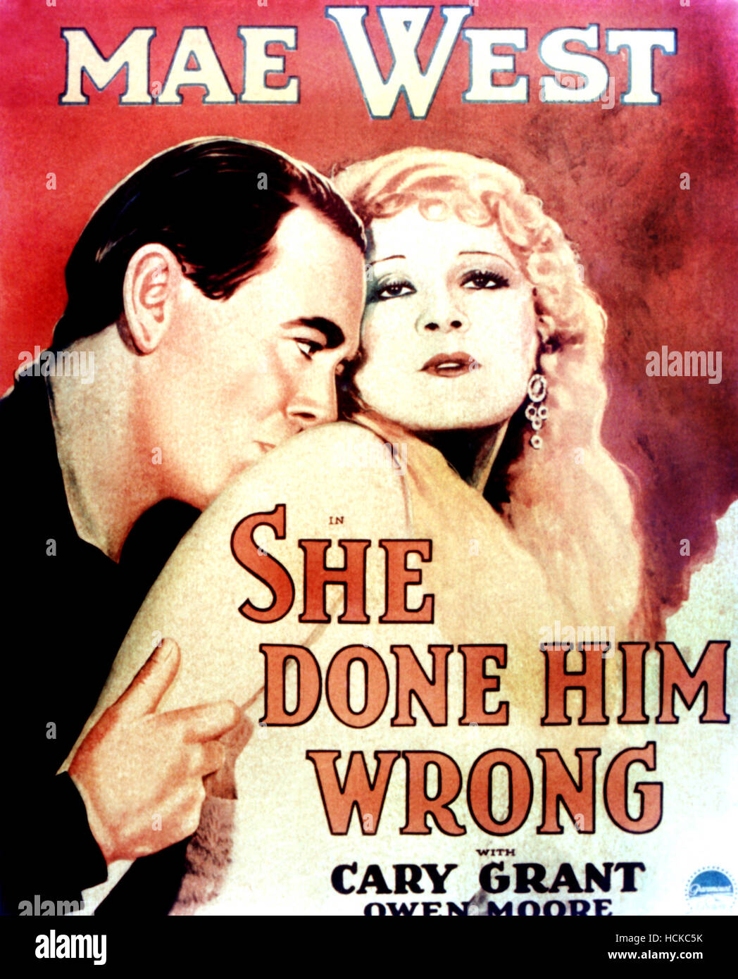 SHE DONE HIM WRONG, from left: Owen Moore, Mae West, 1933 Stock Photo ...