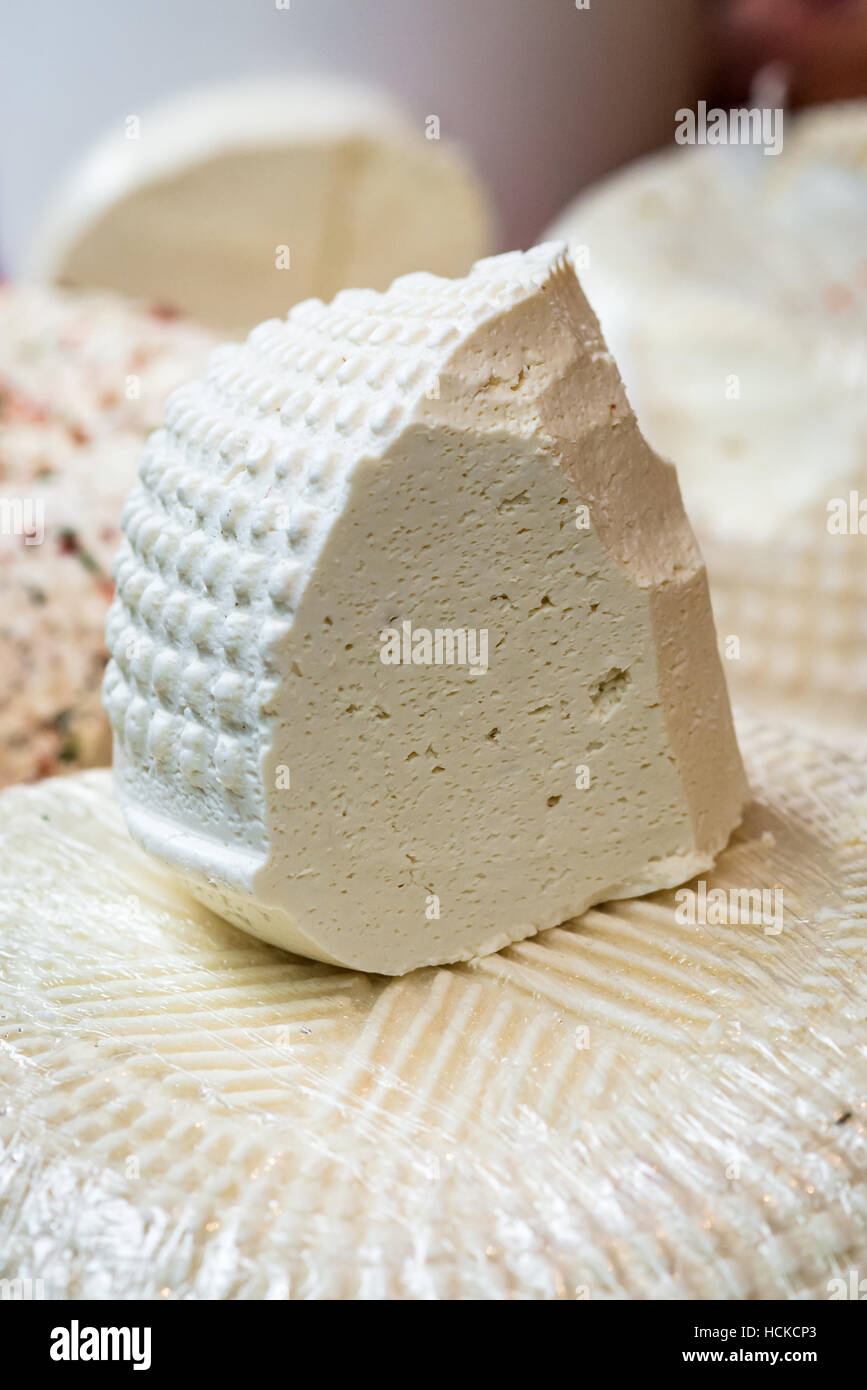 piece of fresh white cheese Stock Photo - Alamy