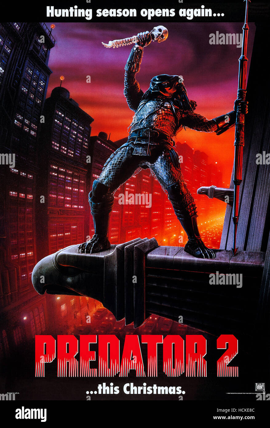 PREDATOR 2, US advance poster art, 1990. TM & Copyright © 20th Century ...