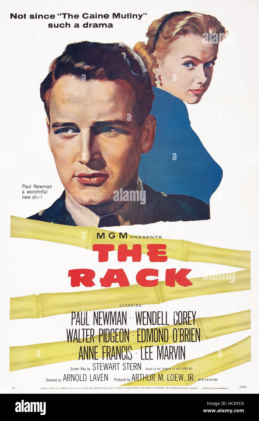 THE RACK, US poster art, from left: Paul Newman, Anne Francis, 1956 ...