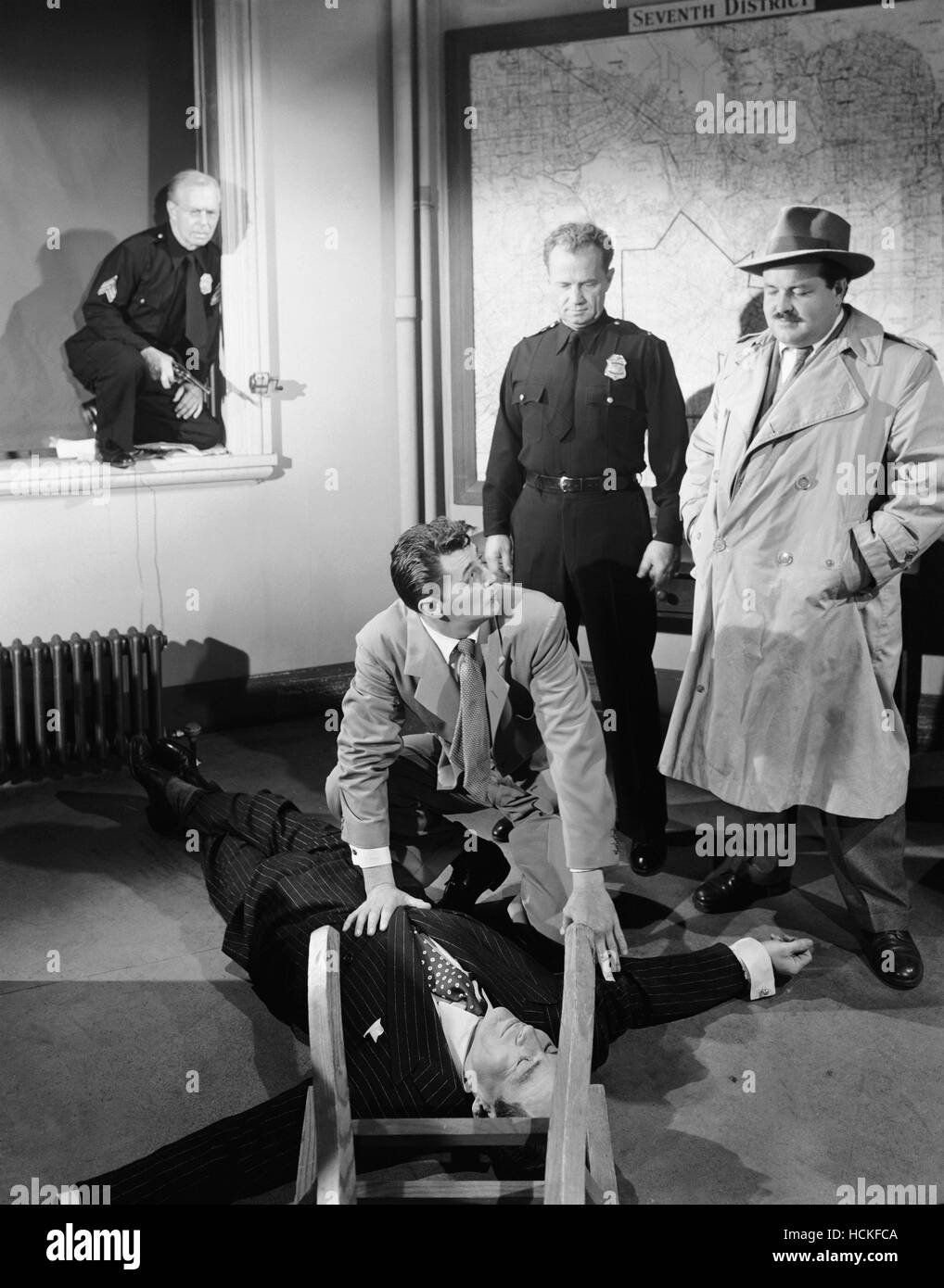 THE RACKET, Walter Baldwin, Robert Ryan, Robert Mitchum, Walter Sande ...