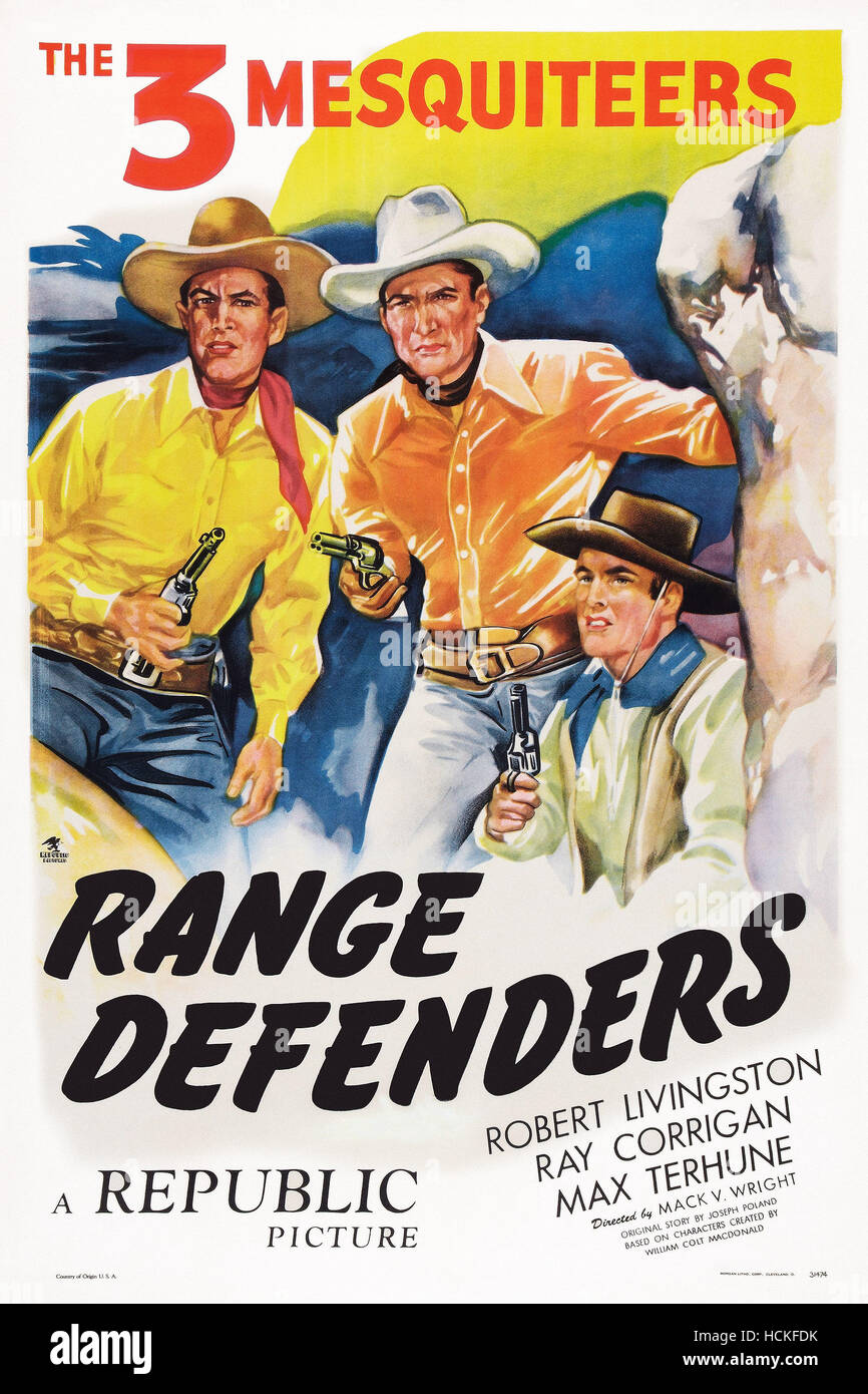 RANGE DEFENDERS, US poster art, from left: Ray Corrigan, Max Terhune ...