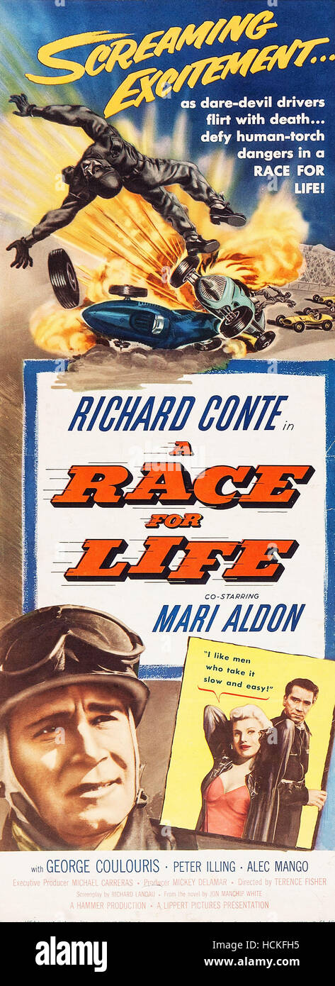 A RACE FOR LIFE, (aka MASK OF DUST), bottom l-r: Richard Conte, Mari ...