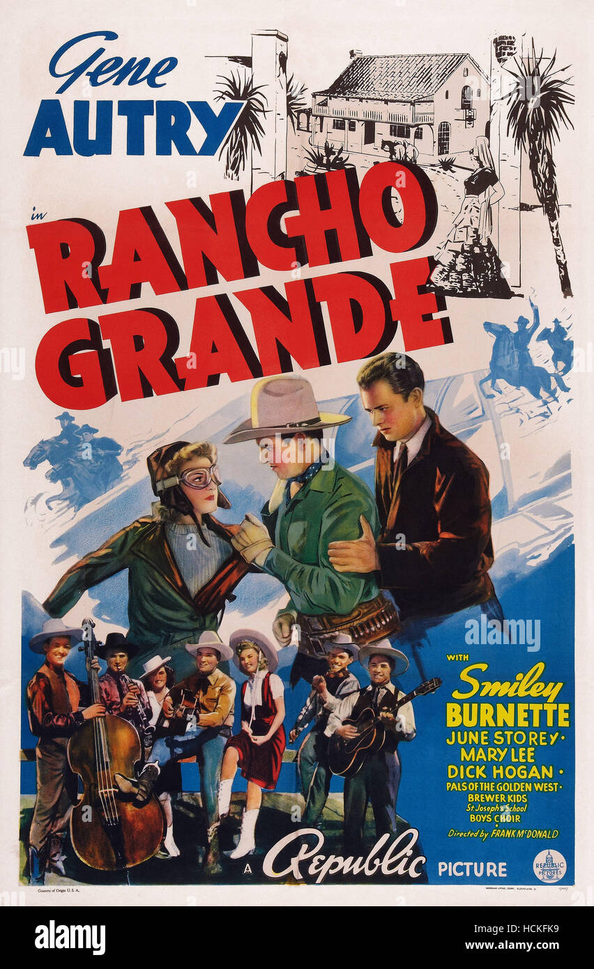 RANCHO GRANDE, US poster art, top row from left: Mary Lee, Gene Autry ...