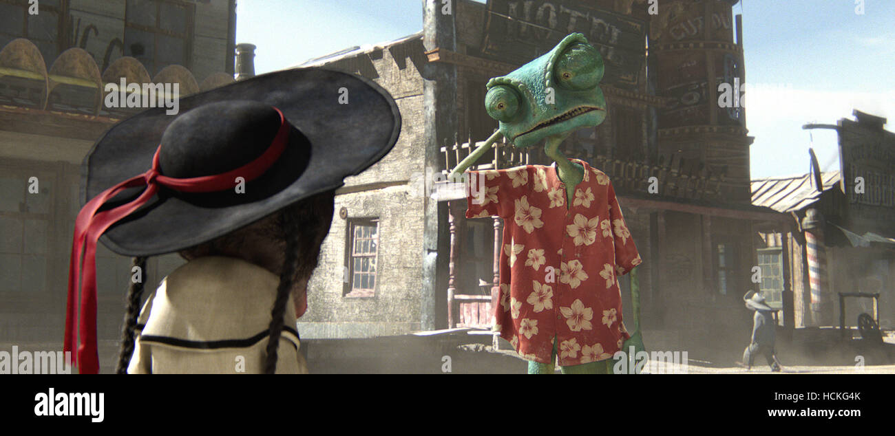 RANGO, Rango (right, voice: Johnny Depp), 2011. ph: Industrial Light ...