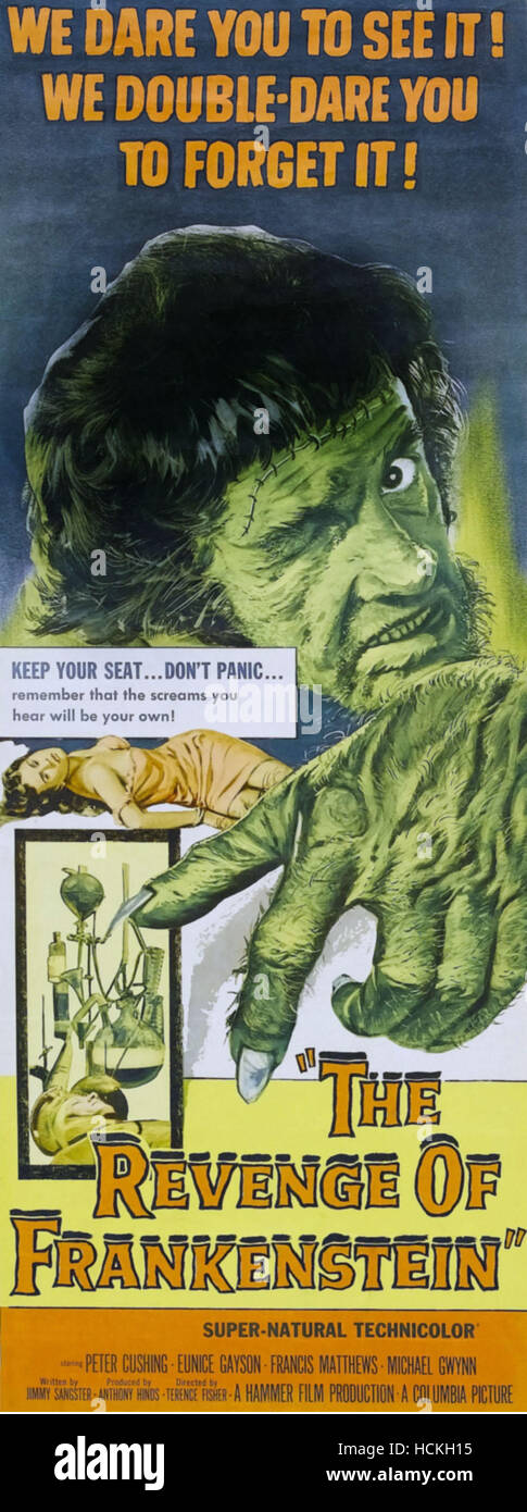 THE REVENGE OF FRANKENSTEIN, poster art, 1958 Stock Photo - Alamy