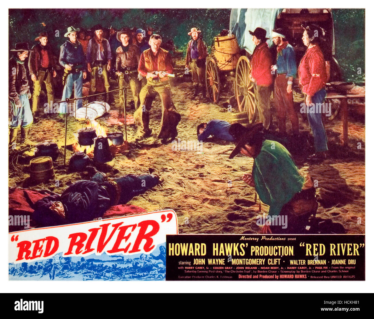 RED RIVER, John Ireland, Montgomery Clift, John Wayne, 1948 Stock Photo ...