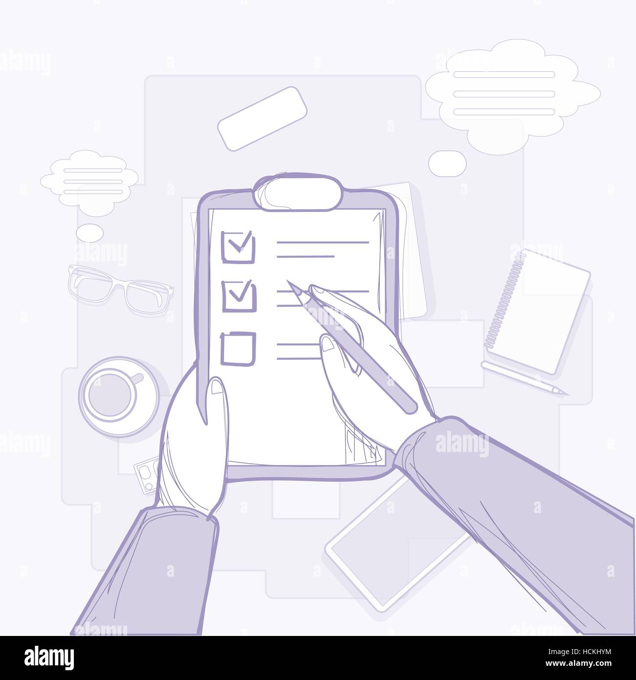 Hand Hold Check List Paper Document Stock Vector Image & Art - Alamy