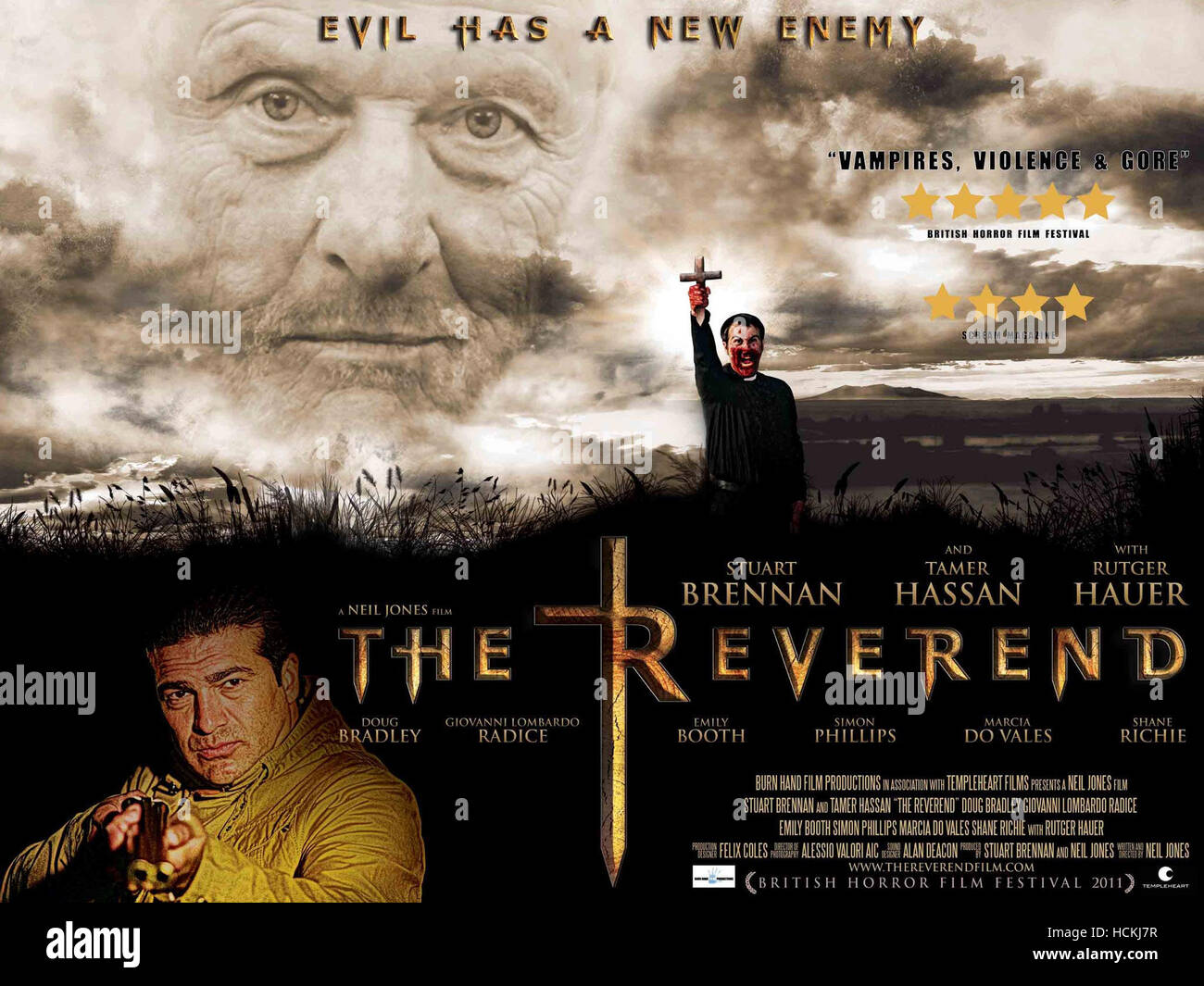 THE REVEREND, British poster, Rutger Hauer (top), Stuart Brennan (right ...