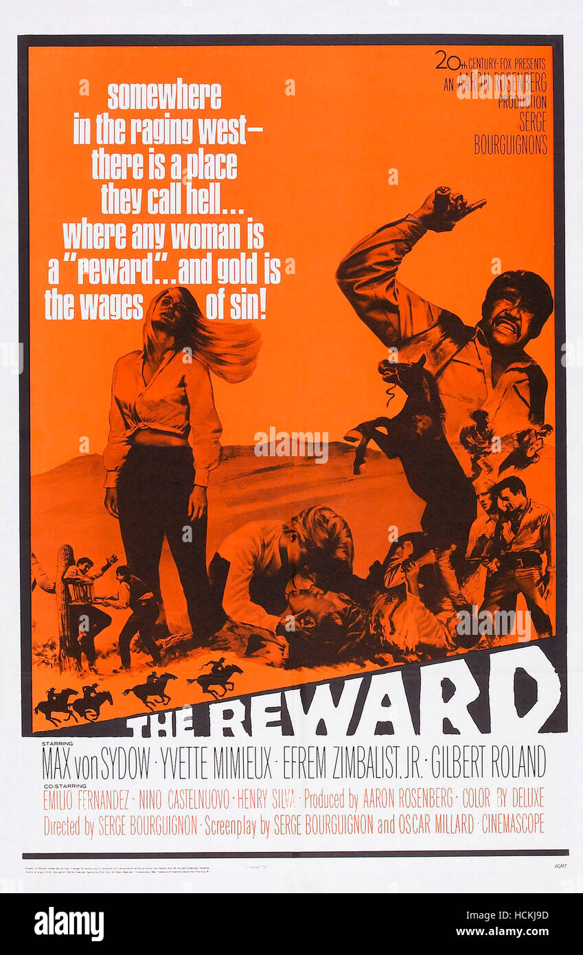 THE REWARD, US poster art, left: Yvette Mimieux, 1965, TM and Copyright ...