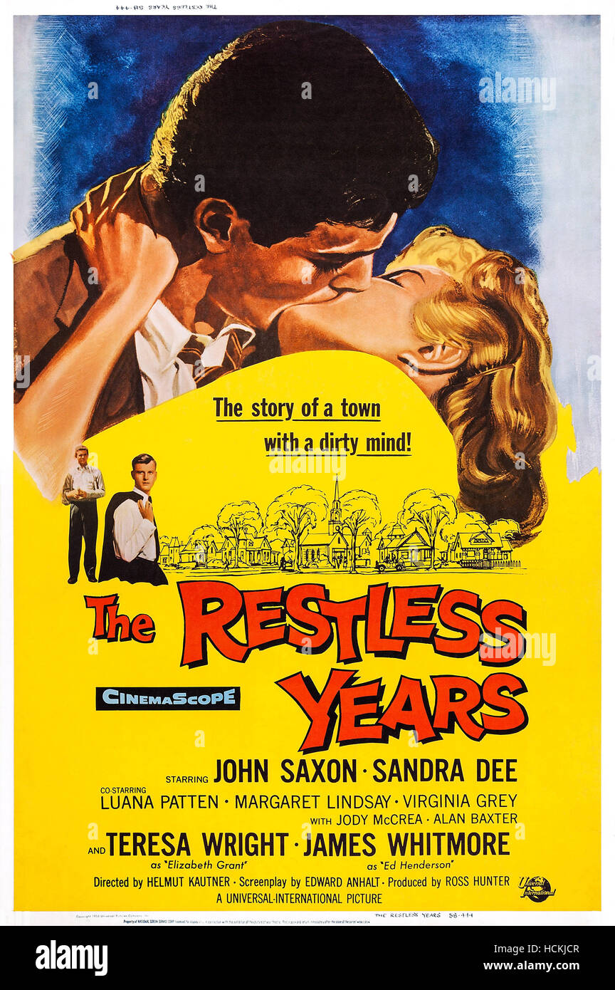 THE RESTLESS YEARS, US poster art, from left: John Saxon, Sandra Dee ...