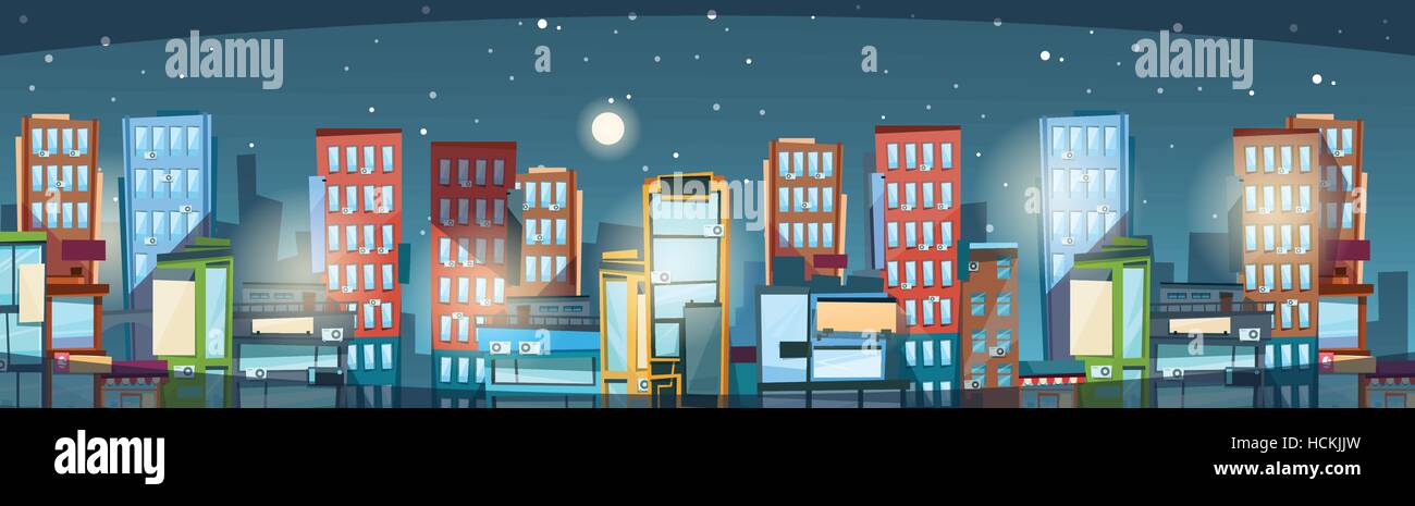 Big Modern City View Cityscape Skyline Banner With Copy Space Stock ...