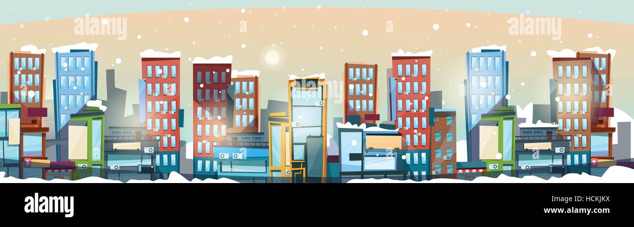 Big Modern City View Cityscape Skyline Banner With Copy Space Stock ...