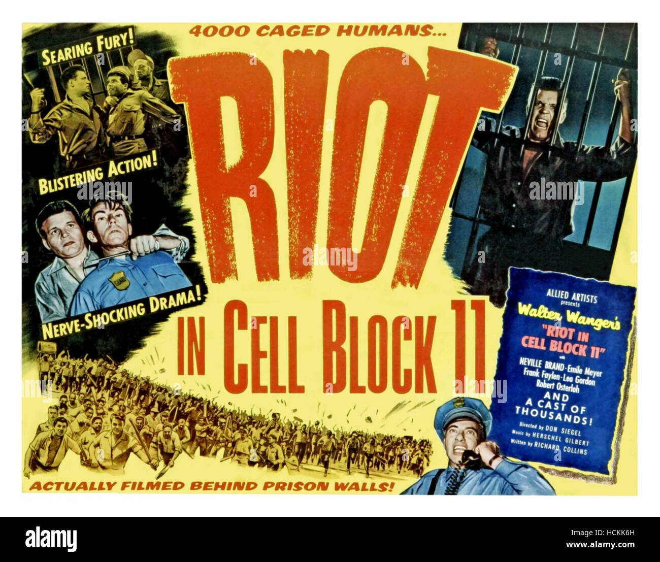 RIOT IN CELL BLOCK 11, Neville Brand, Whit Bissell, 1954 Stock Photo ...