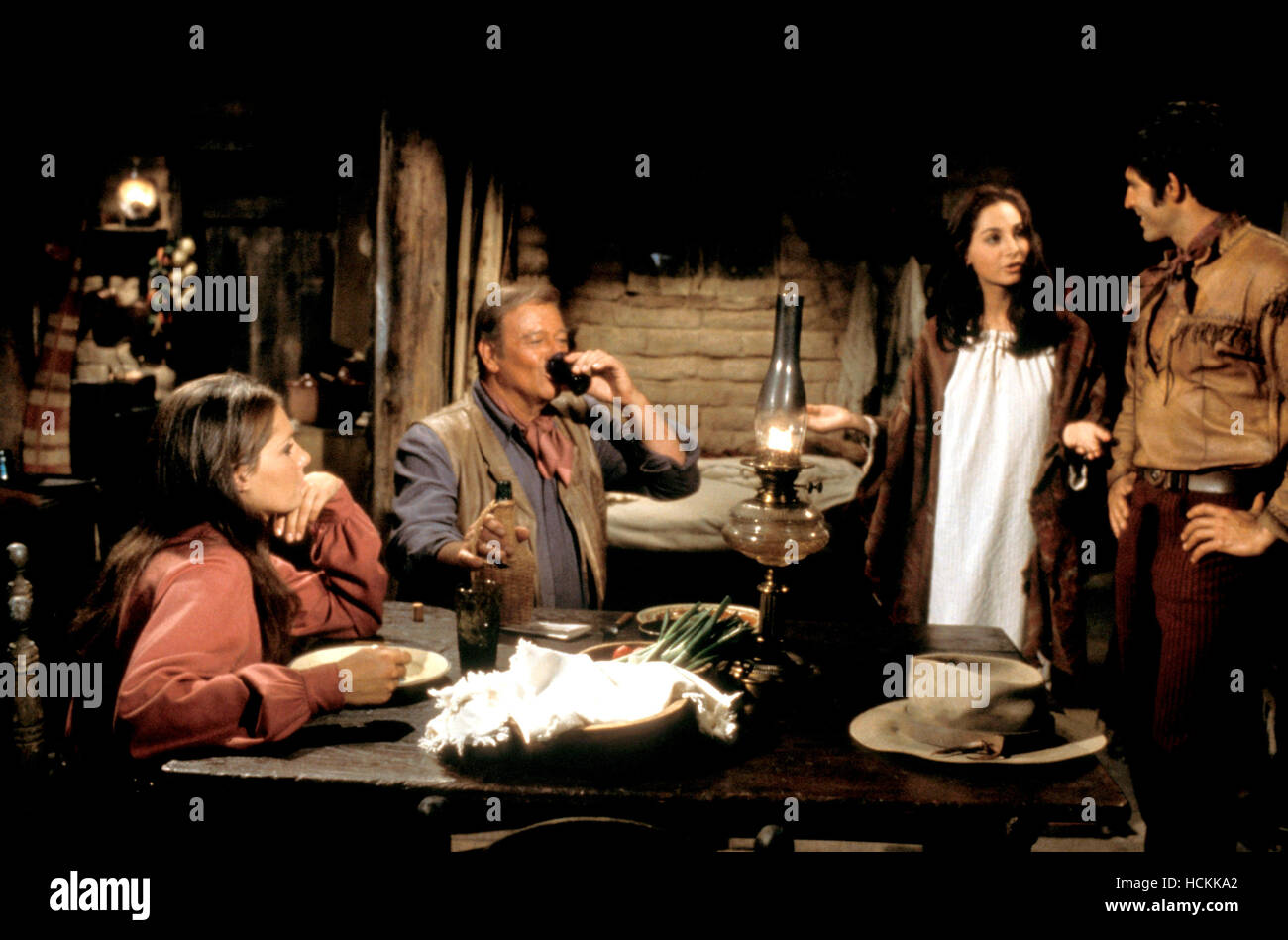 RIO LOBO, Jennifer O'Neill (left), John Wayne (second from left), Jorge ...