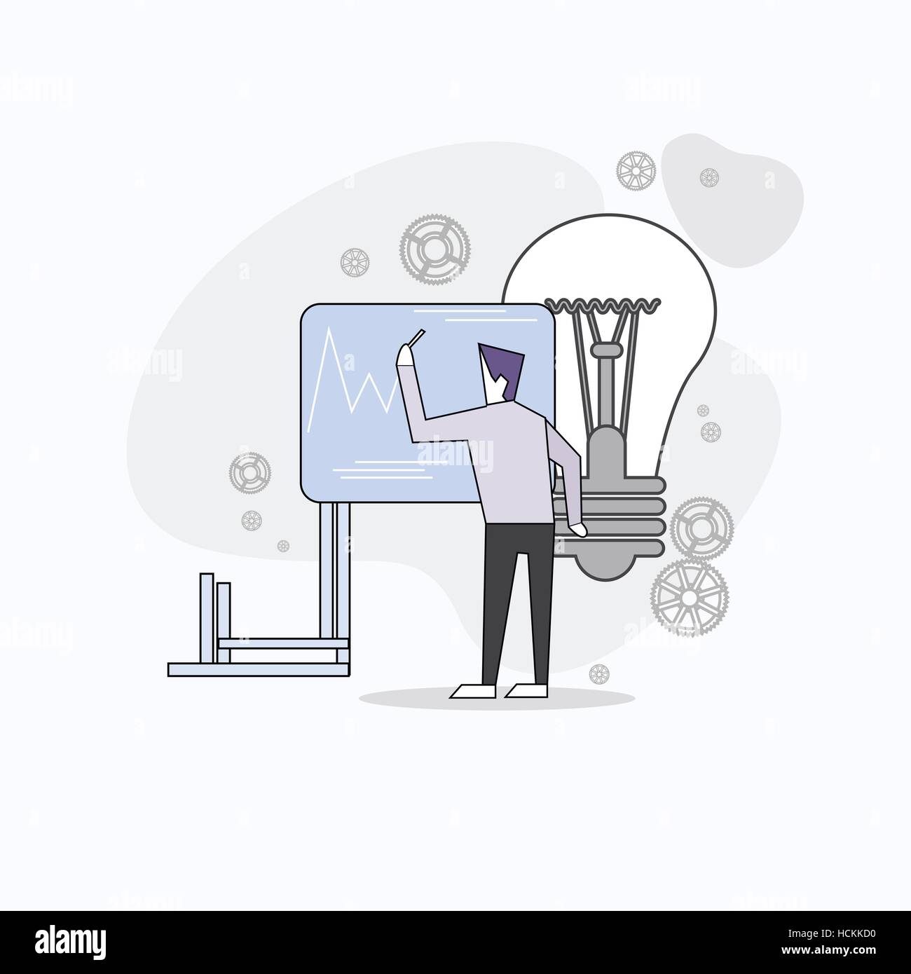 Business Man Board Finance Graph Working Laptop Computer Professor ...