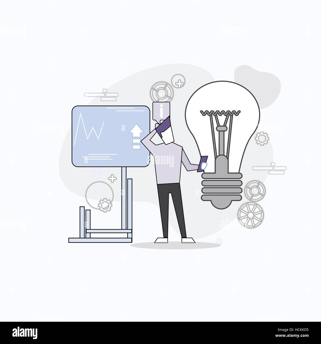 Business Man Board Finance Graph Working Laptop Computer Professor ...