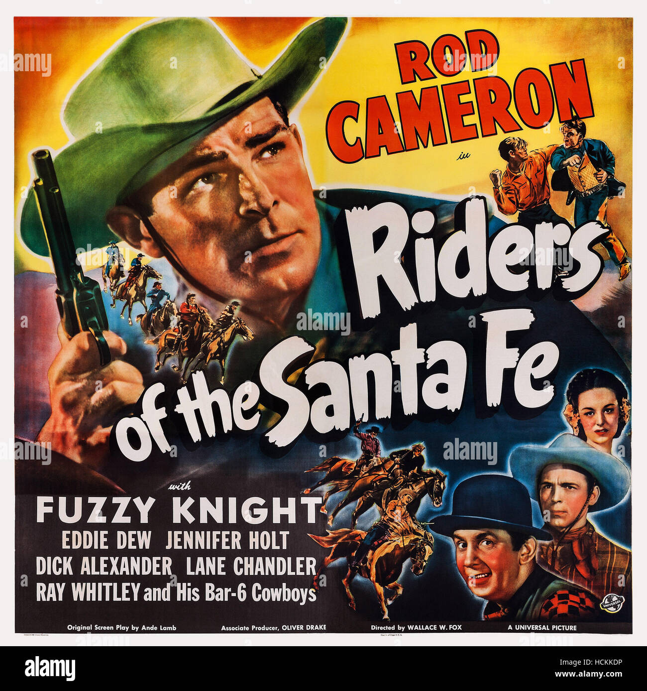 RIDERS OF THE SANTA FE, US poster art, top right: Rod Cameron; bottom ...