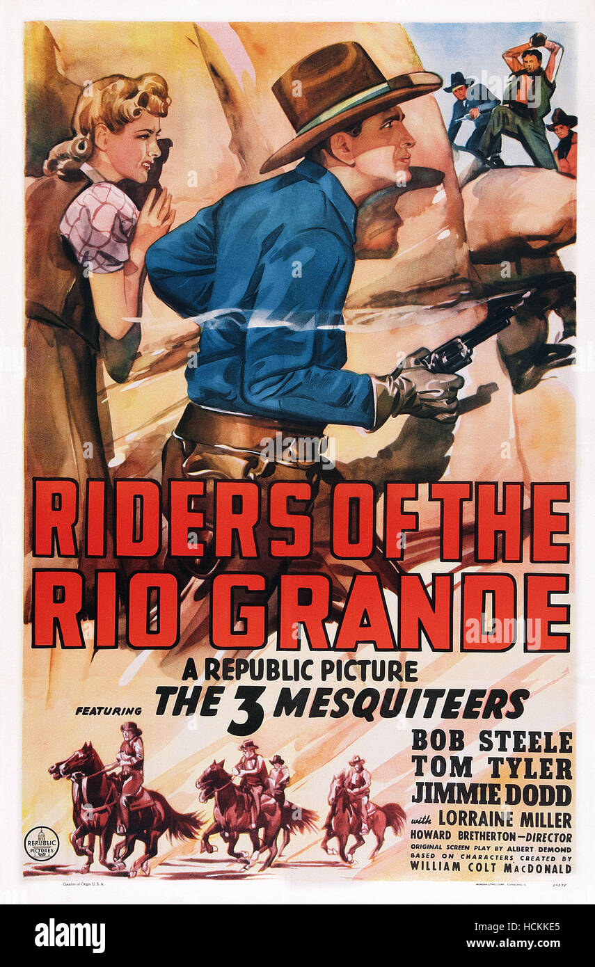 RIDERS OF THE RIO GRANDE, US poster art, from left: Lorraine Miller ...