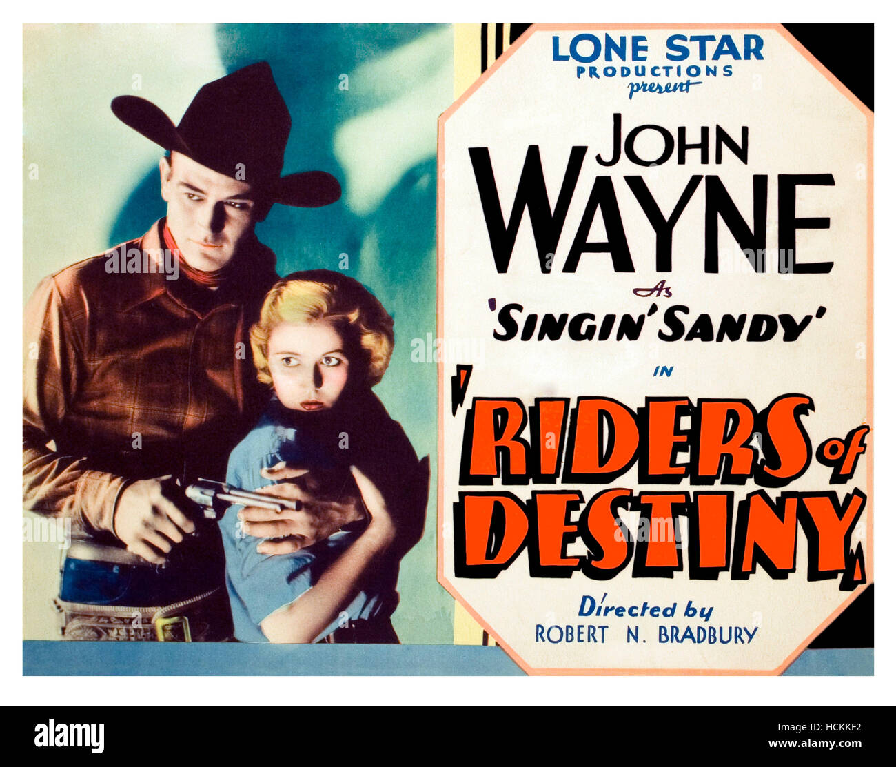 RIDERS OF DESTINY, John Wayne, Cecilia Parker, 1933 Stock Photo - Alamy