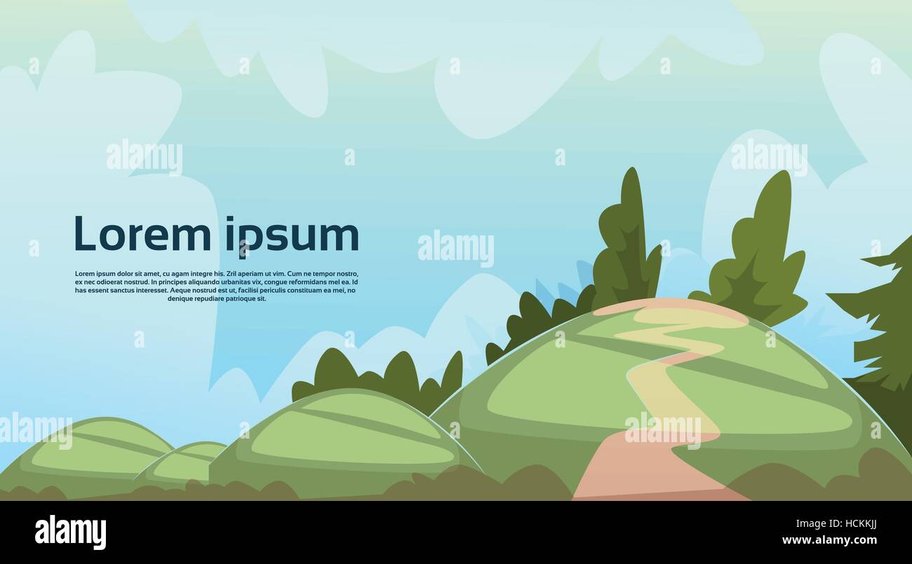 Panoramic agriculture view green Stock Vector Images - Alamy