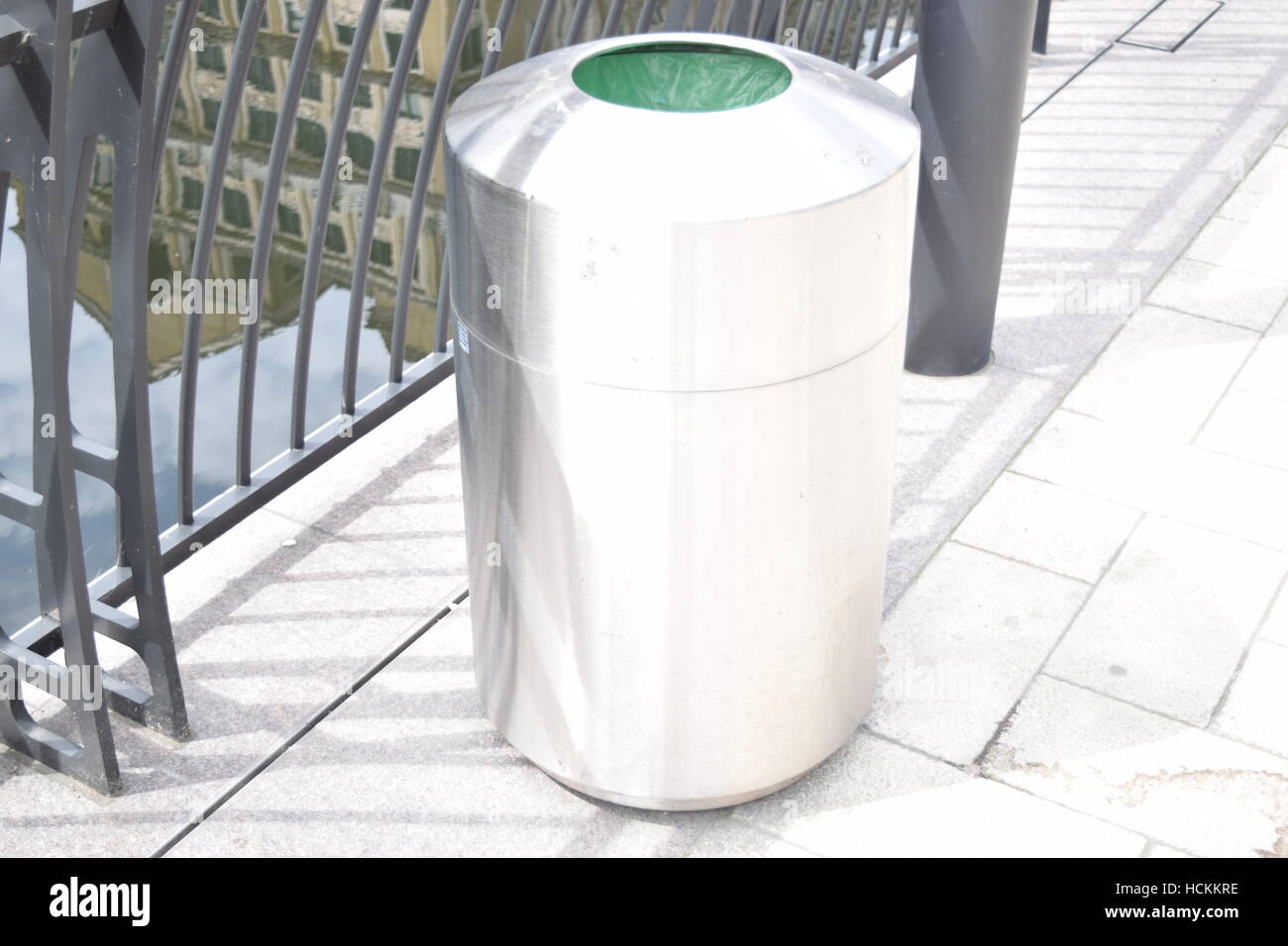 Trash bin on pedestrian hi-res stock photography and images - Alamy