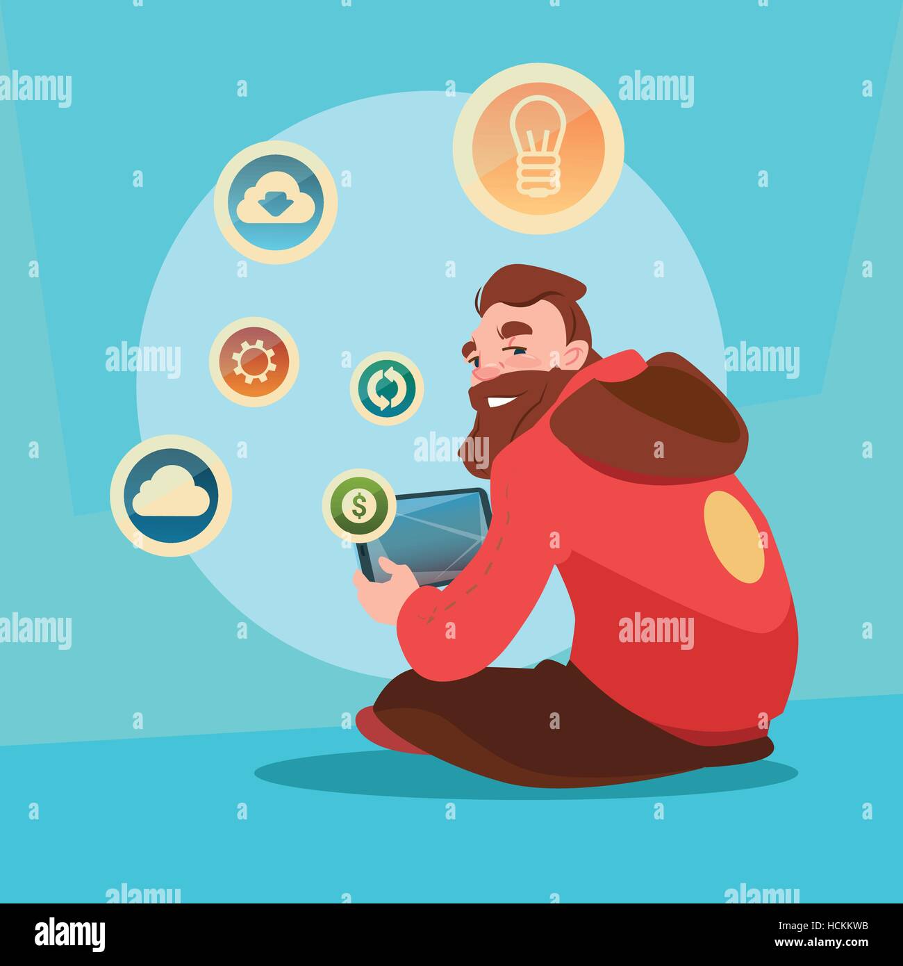 Employee using tab Stock Vector Images - Alamy