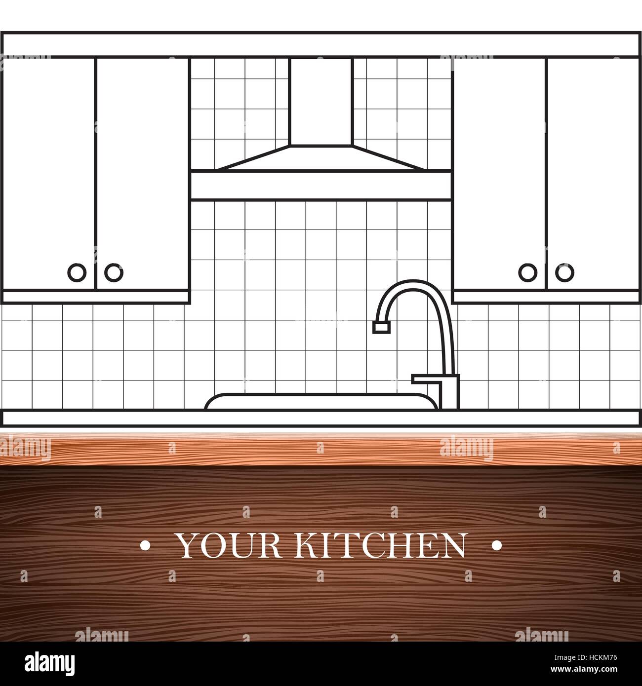 Kitchen room interior . Vector Stock Vector Image & Art - Alamy