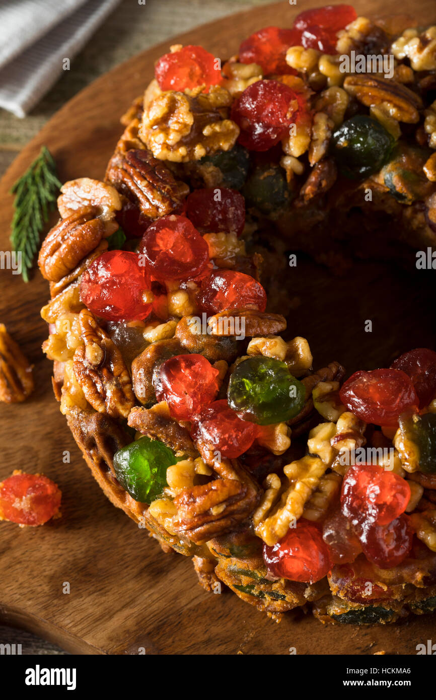 Homemade Festive Holiday Fruitcake with Nuts and Fruit Stock Photo - Alamy