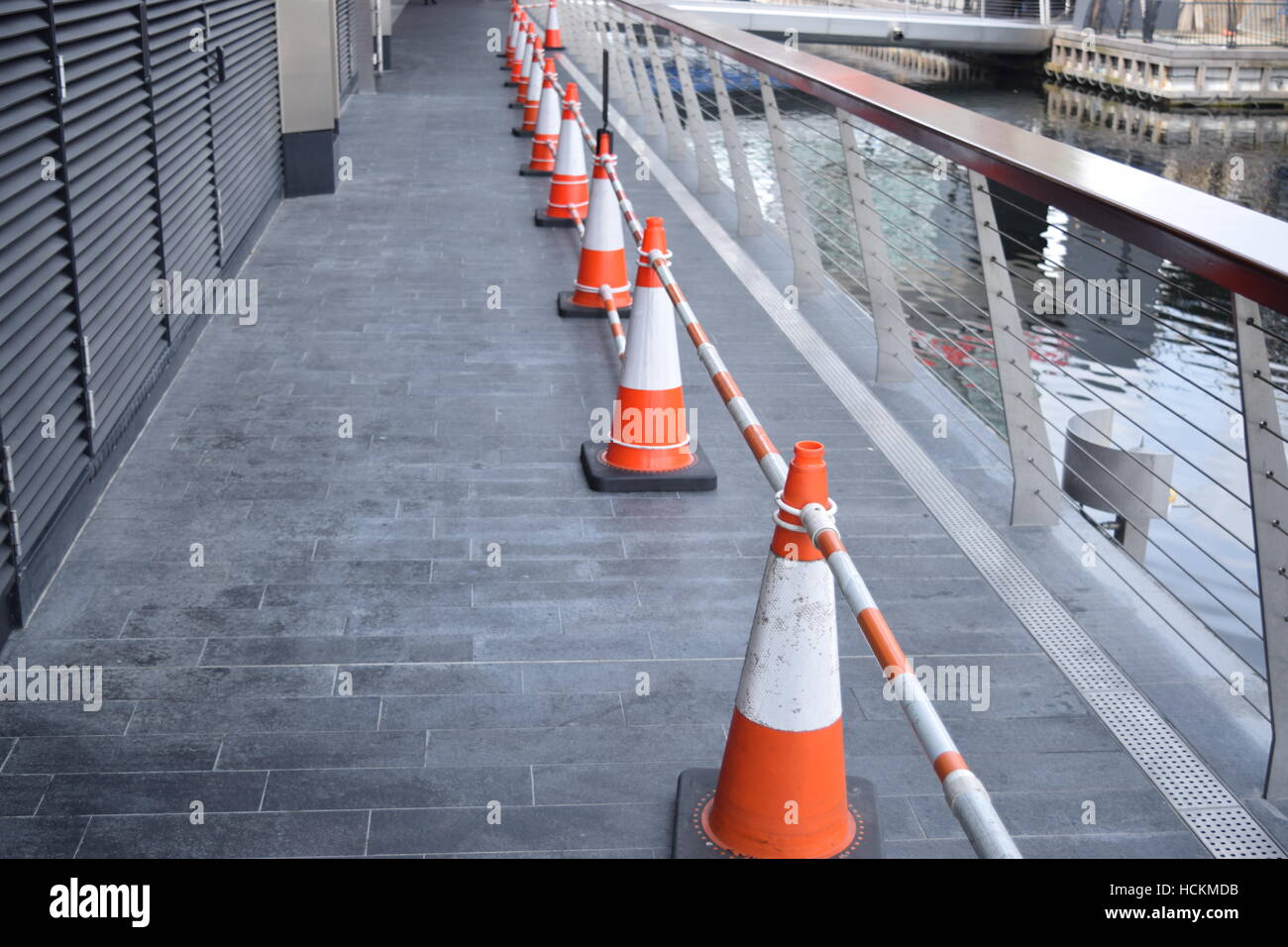 Stop sign on barrier of bridge hi-res stock photography and images - Alamy