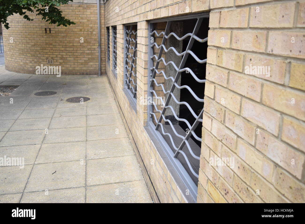 Metal bars protecting underground car park Stock Photo - Alamy
