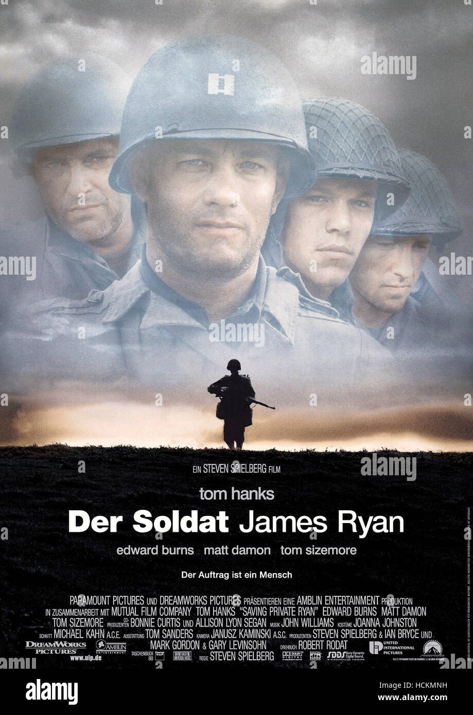 SAVING PRIVATE RYAN, German poster art, Edward Burns, Tom Hanks, Matt ...