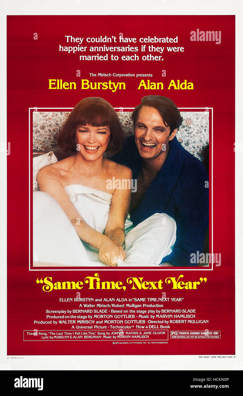SAME TIME, NEXT YEAR, l-r: Ellen Burstyn, Alan Alda on poster art, 1978. ©Universal Pictures ...