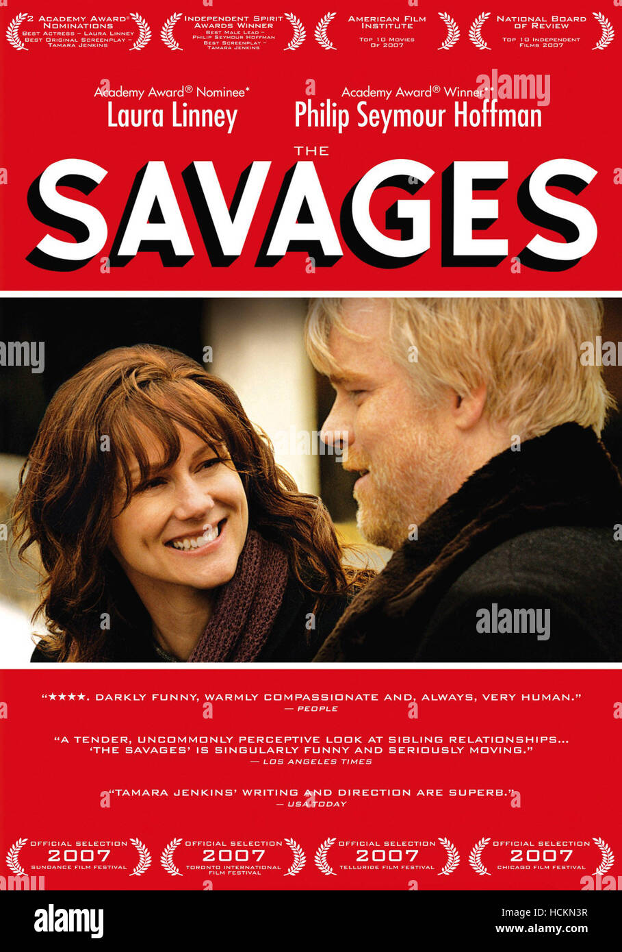 THE SAVAGES, US poster art, from left: Laura Linney, Philip Seymour ...