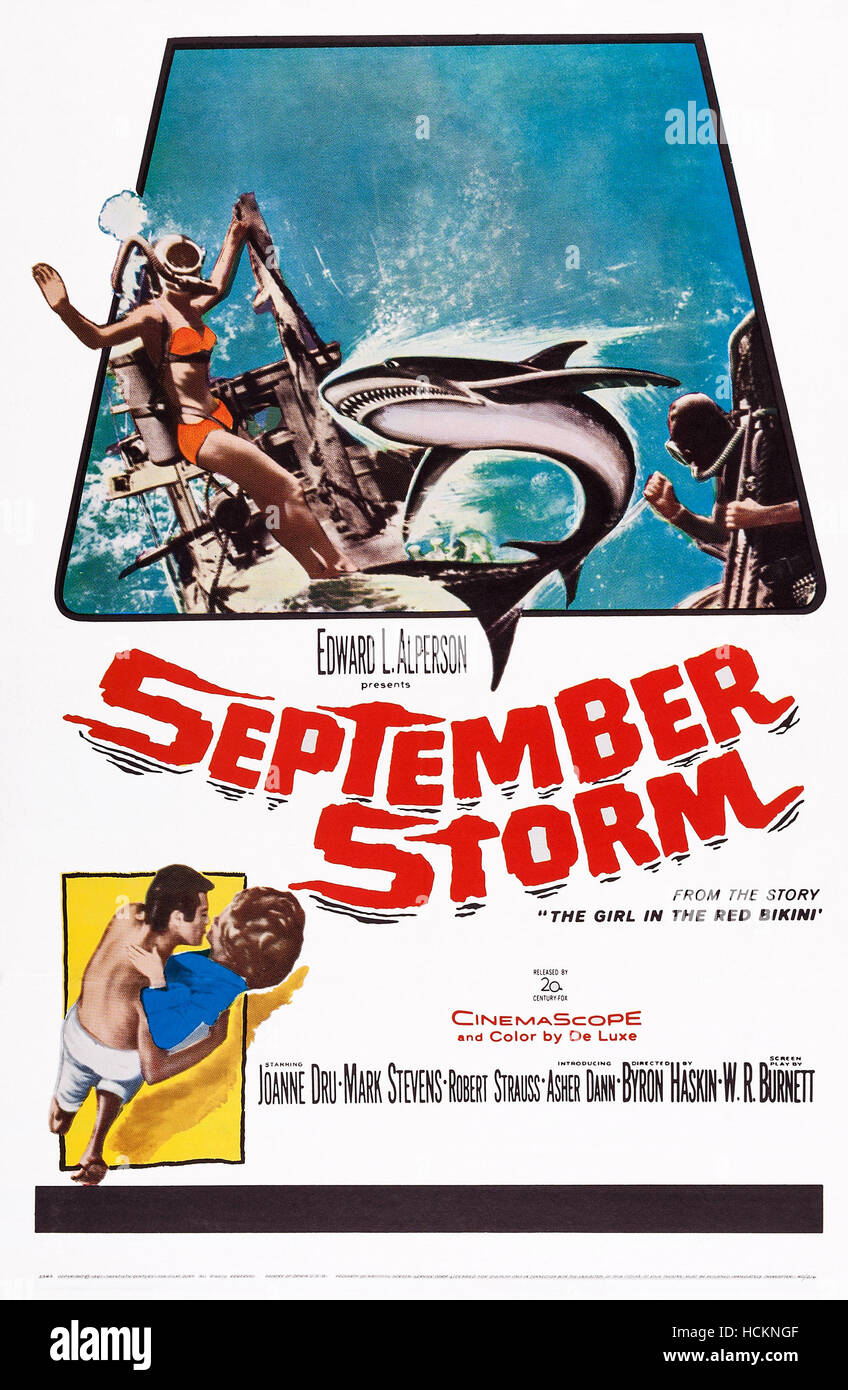 SEPTEMBER STORM, poster art, 1960. TM and Copyright ©20th Century Fox ...