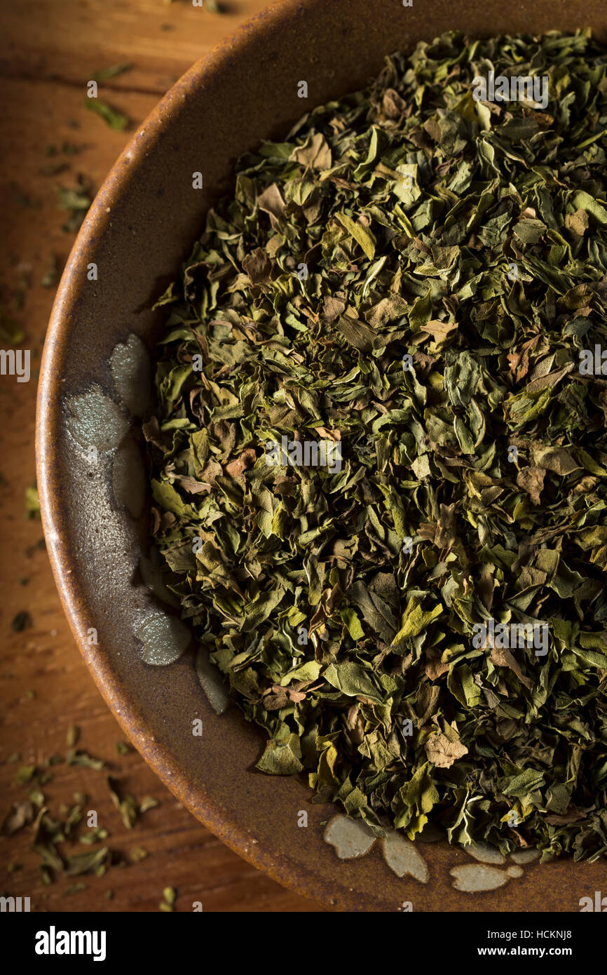 Organic Dry Mint Spice in a Bowl Stock Photo - Alamy