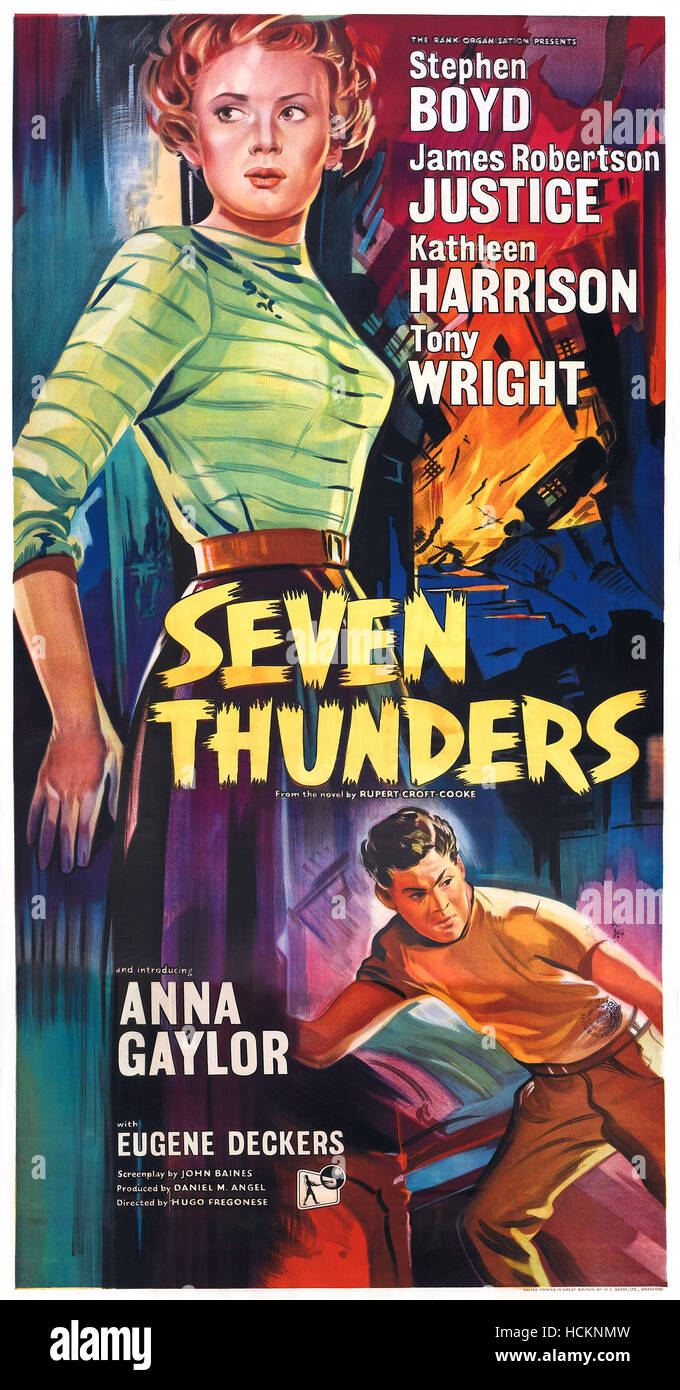 THE SEVEN THUNDERS, (aka THE BEASTS OF MARSEILLES), British poster art ...