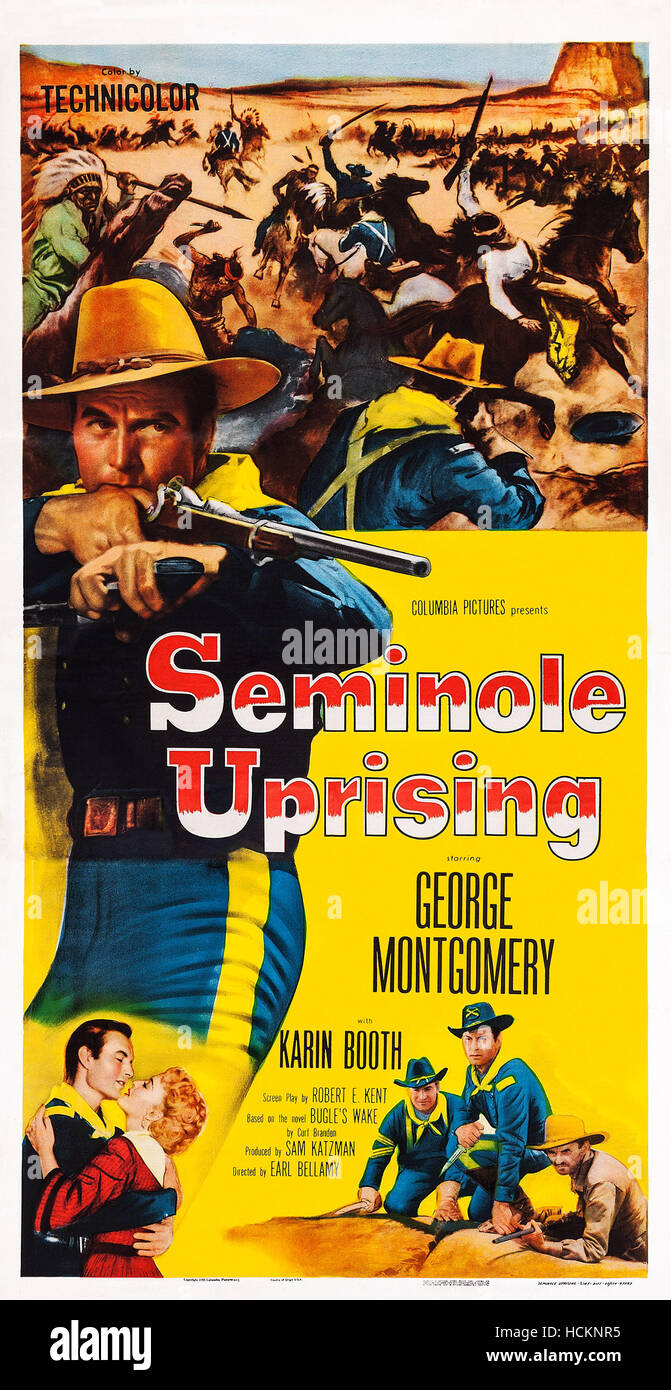 SEMINOLE UPRISING, US poster, George Montgomery (center), bottom from ...